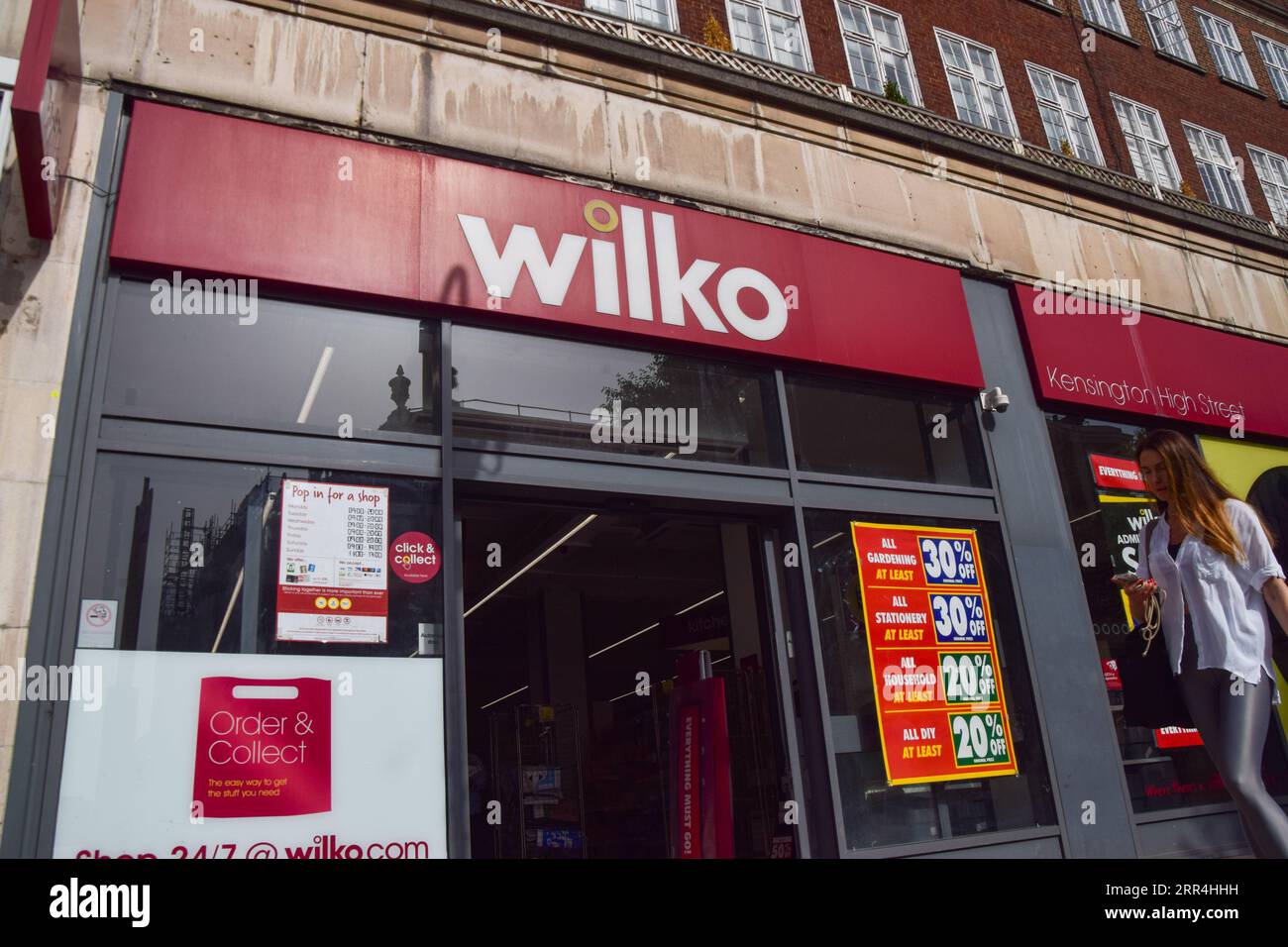 London, UK. 6th September 2023. A woman walks past the Wilko shop on ...
