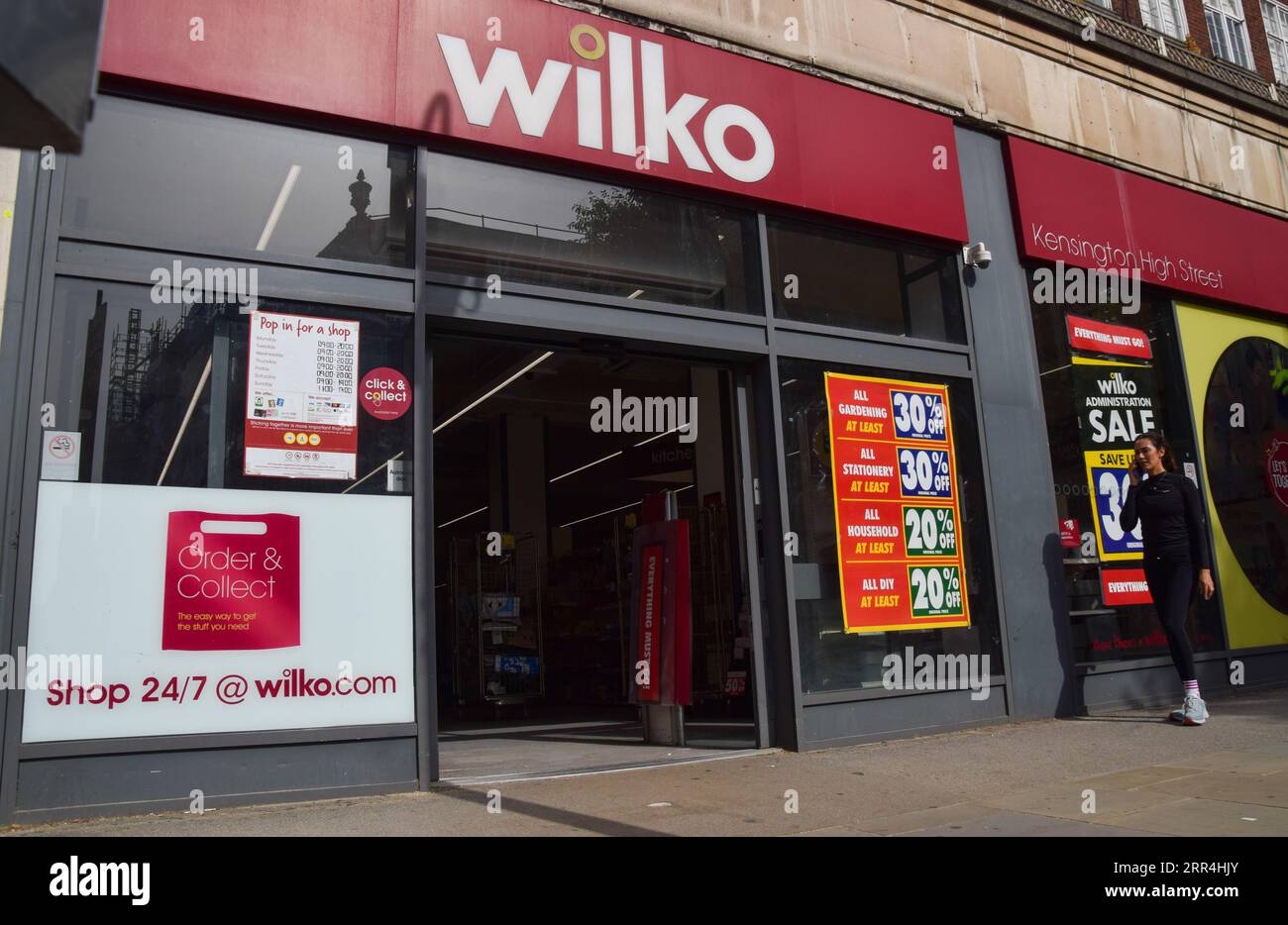 London, UK. 6th September 2023. A woman walks past the Wilko shop on ...