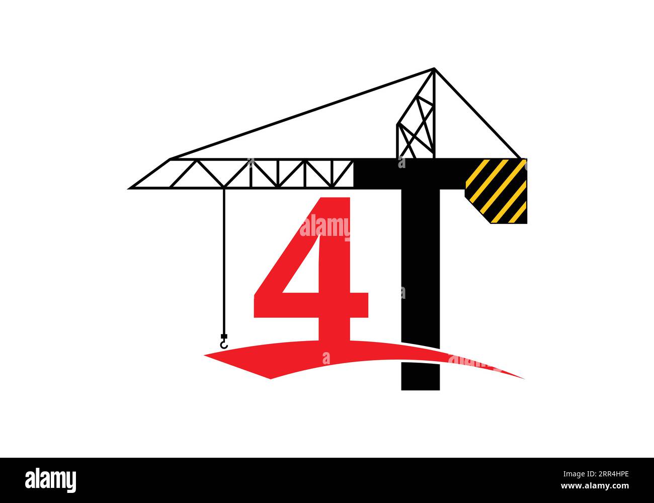 Letter 4 Construction Logo Symbol Vector Template Stock Vector Image ...