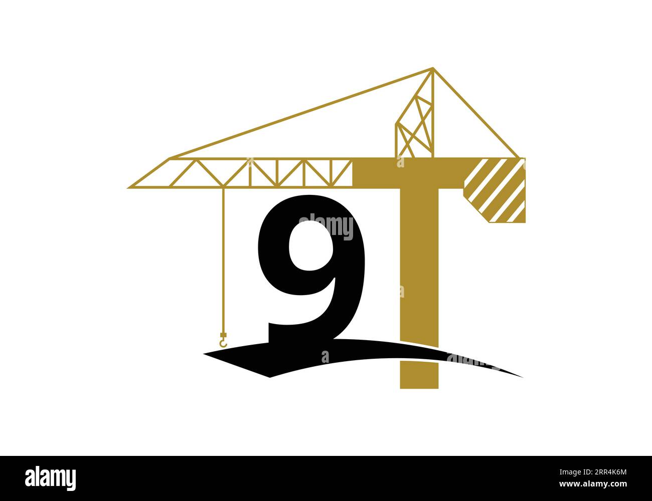 Letter 9 Construction Logo Symbol Vector Template Stock Vector Image ...