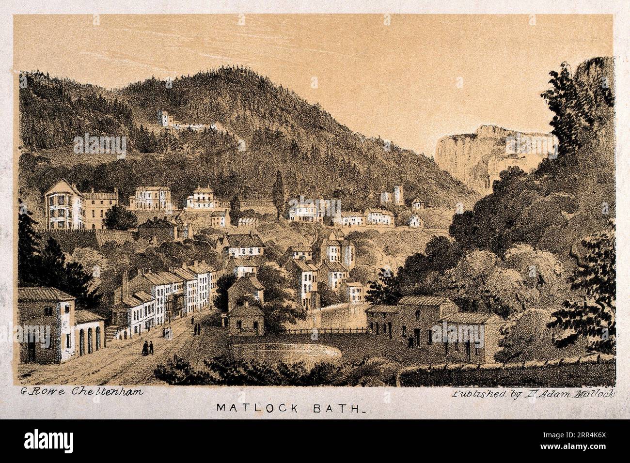 Matlock Bath Derbyshire, panoramic view, tinted photograph by George ...