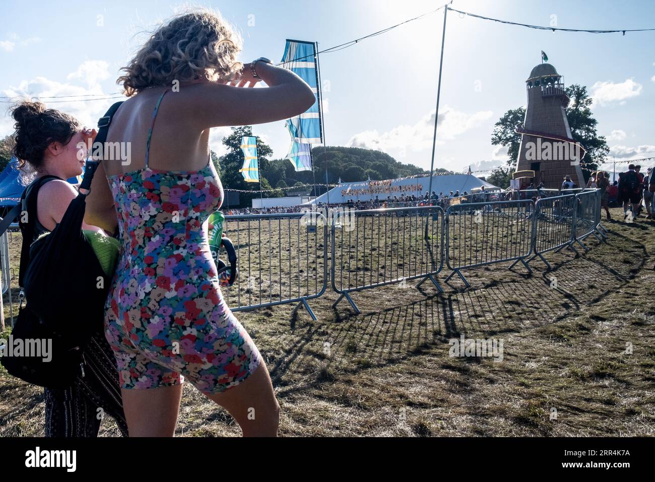 The fairground bar area is fenced off in preparation for the burning of ...