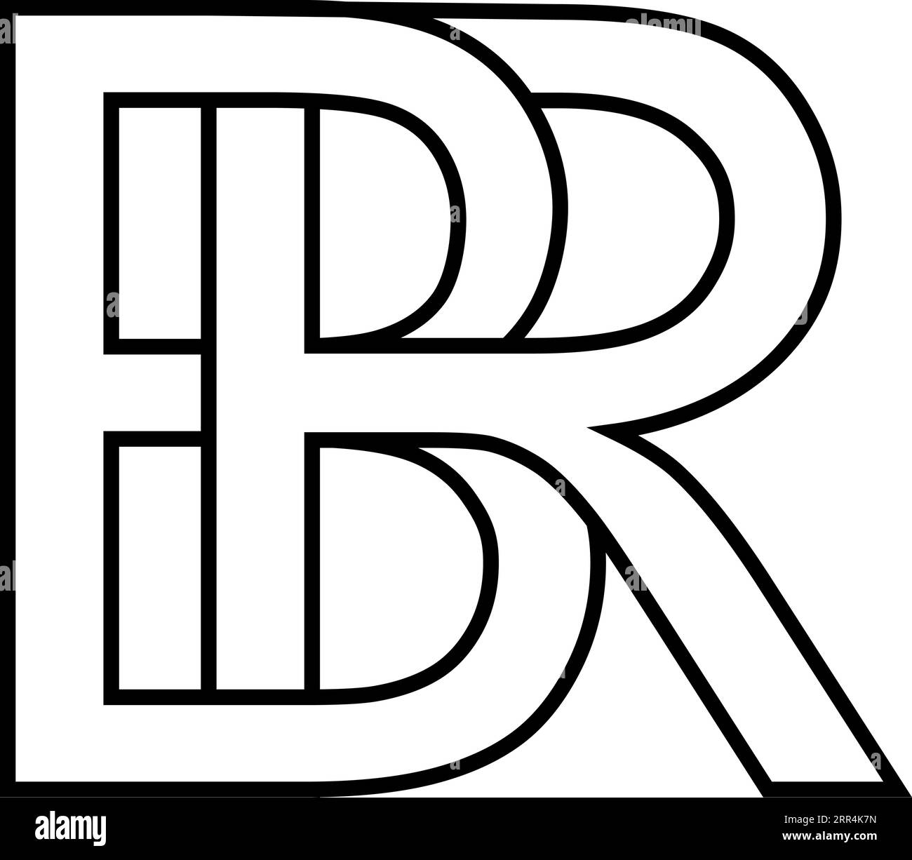 Logo sign br, rb icon sign two interlaced letters B R Stock Vector ...