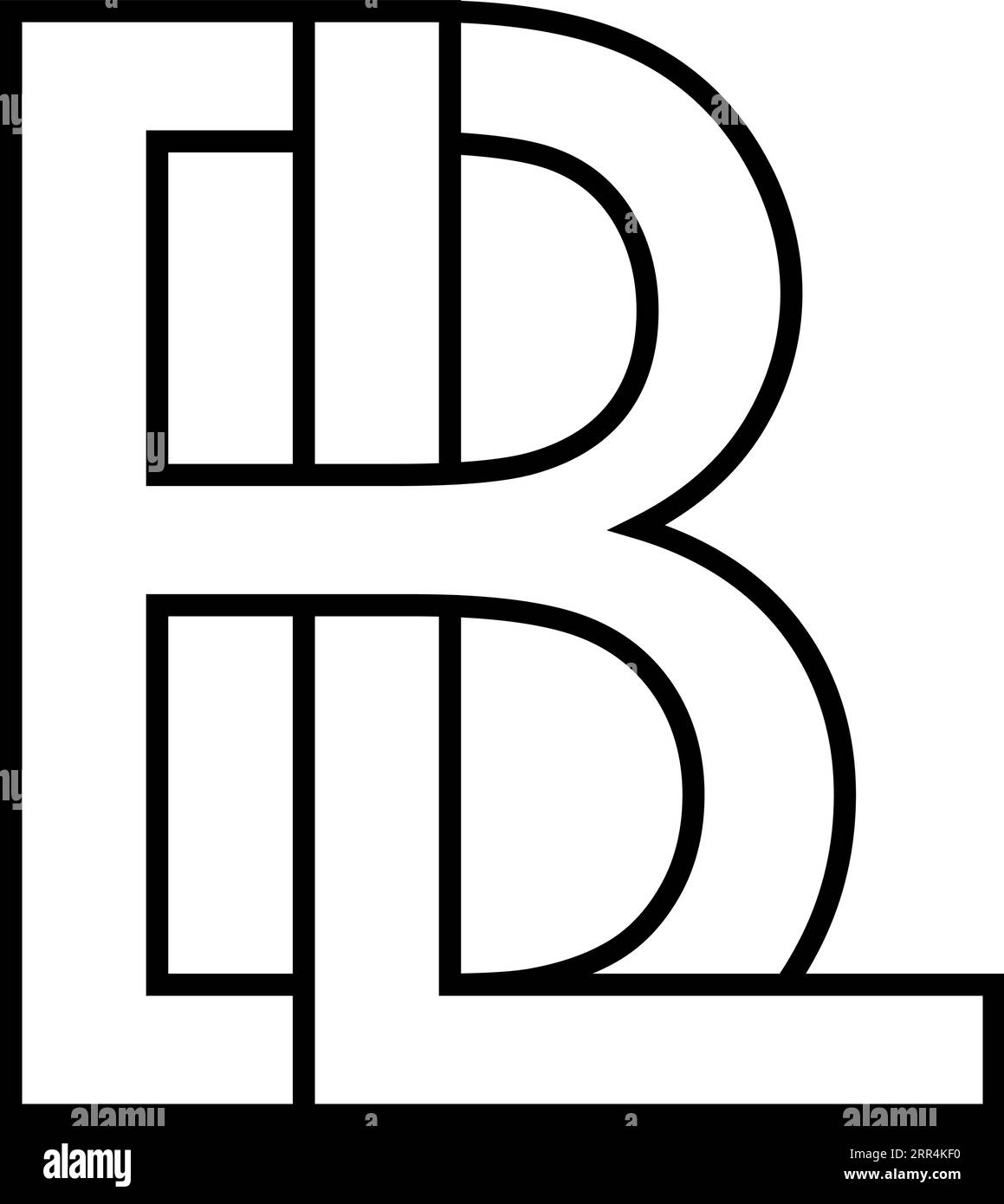 Logo sign bl, lb icon sign two interlaced letters b, l Stock Vector ...