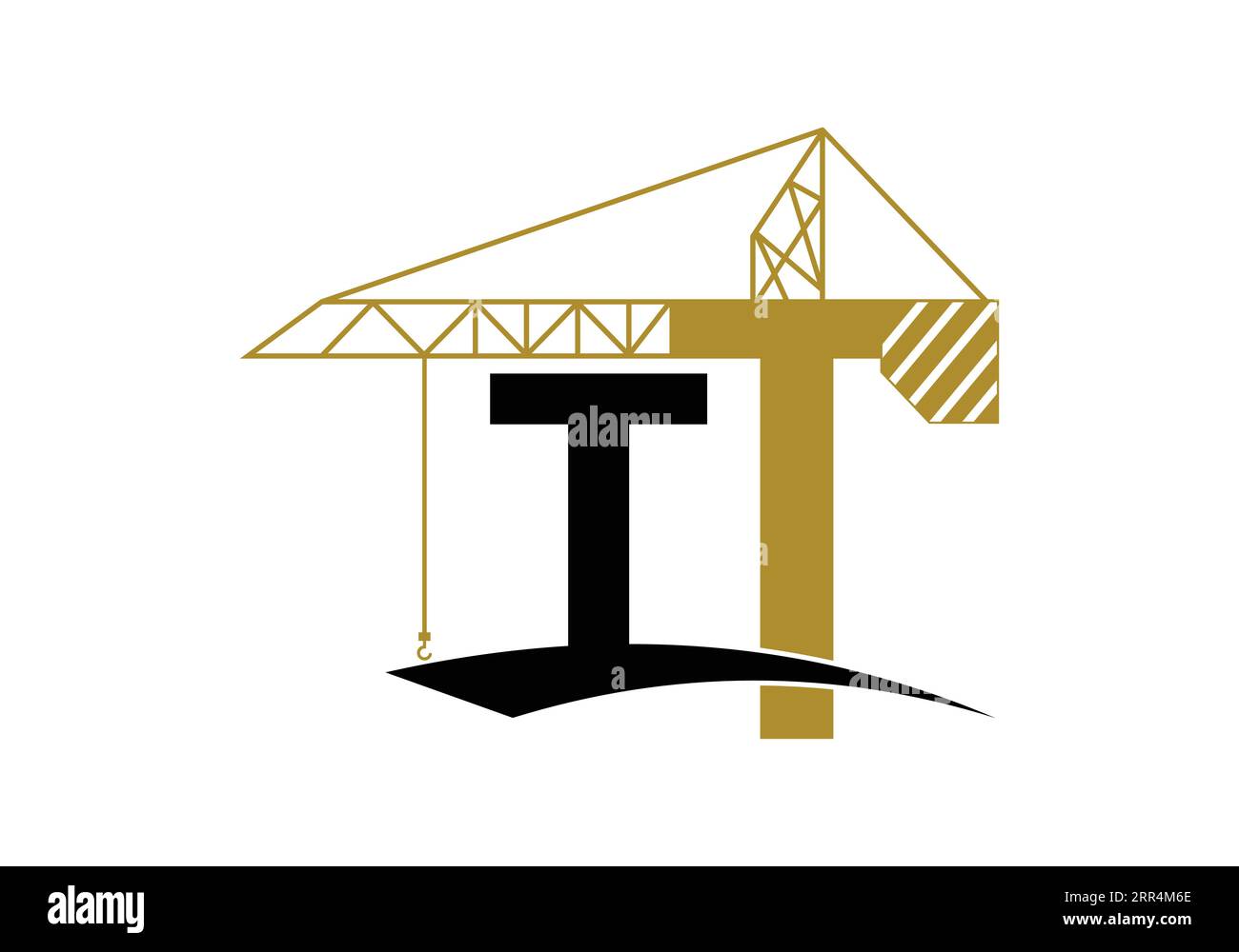 Letter T Construction Logo Symbol Vector Template Stock Vector Image ...