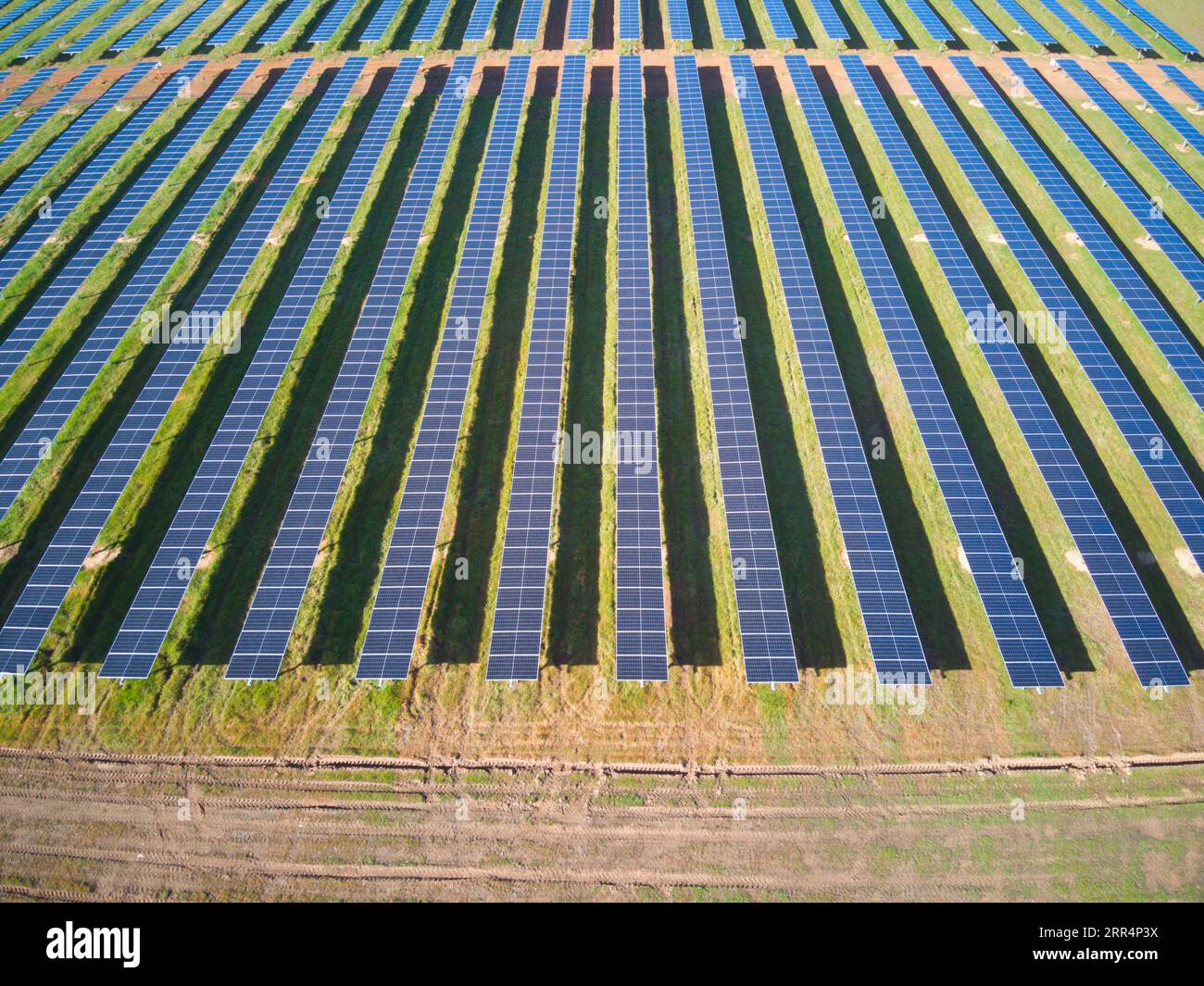 Solar farm aerial view in Victoria Australia showing photovoltaic solar ...