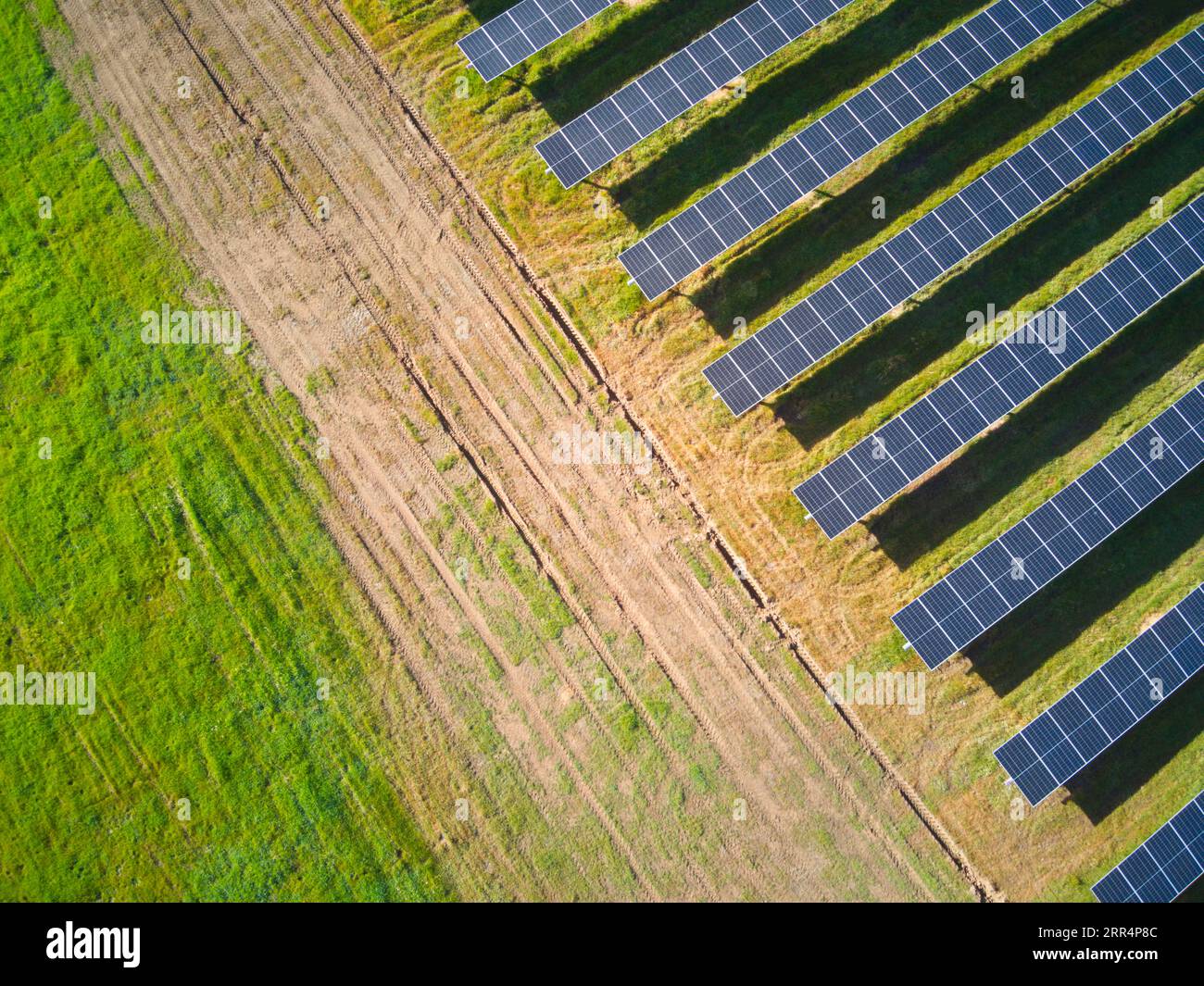 Solar farm aerial view in Victoria Australia showing photovoltaic solar ...
