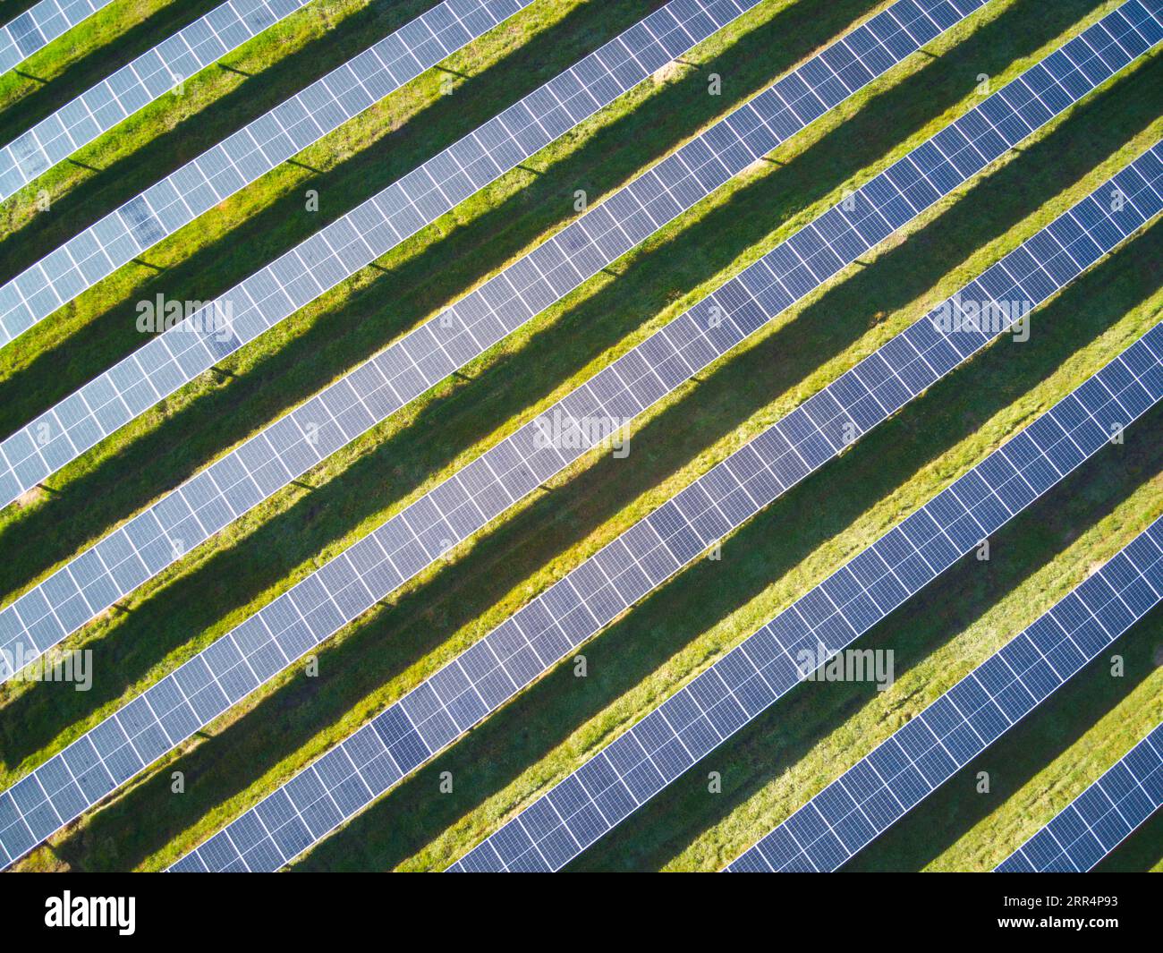 Solar farm aerial view Victoria Australia showing photovoltaic solar ...