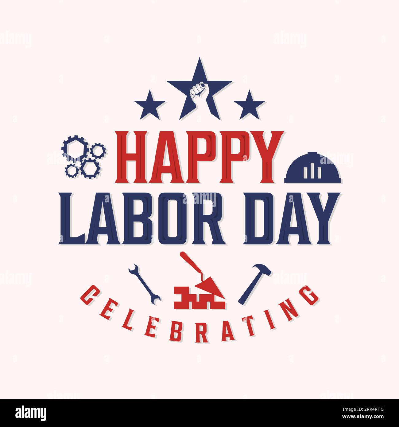 Happy Labor Day Celebrating vintage lettering template background ...