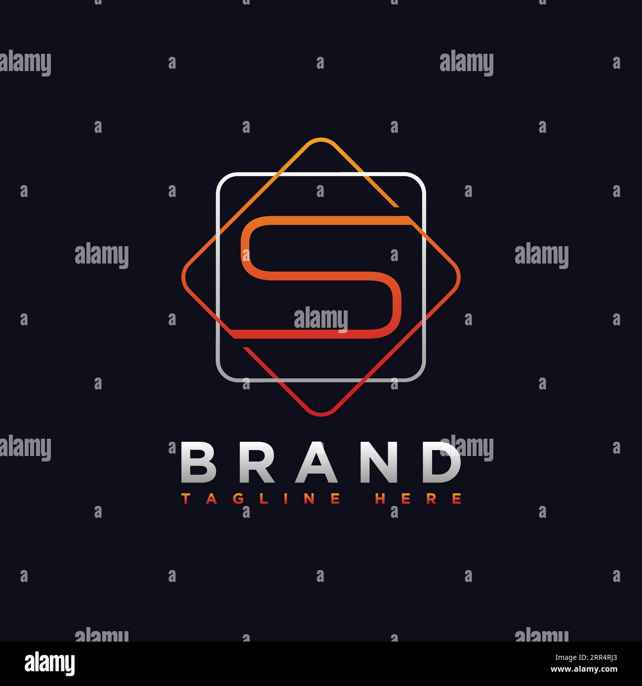 Initial letter S thin simple logo design template. Vector illustration ...