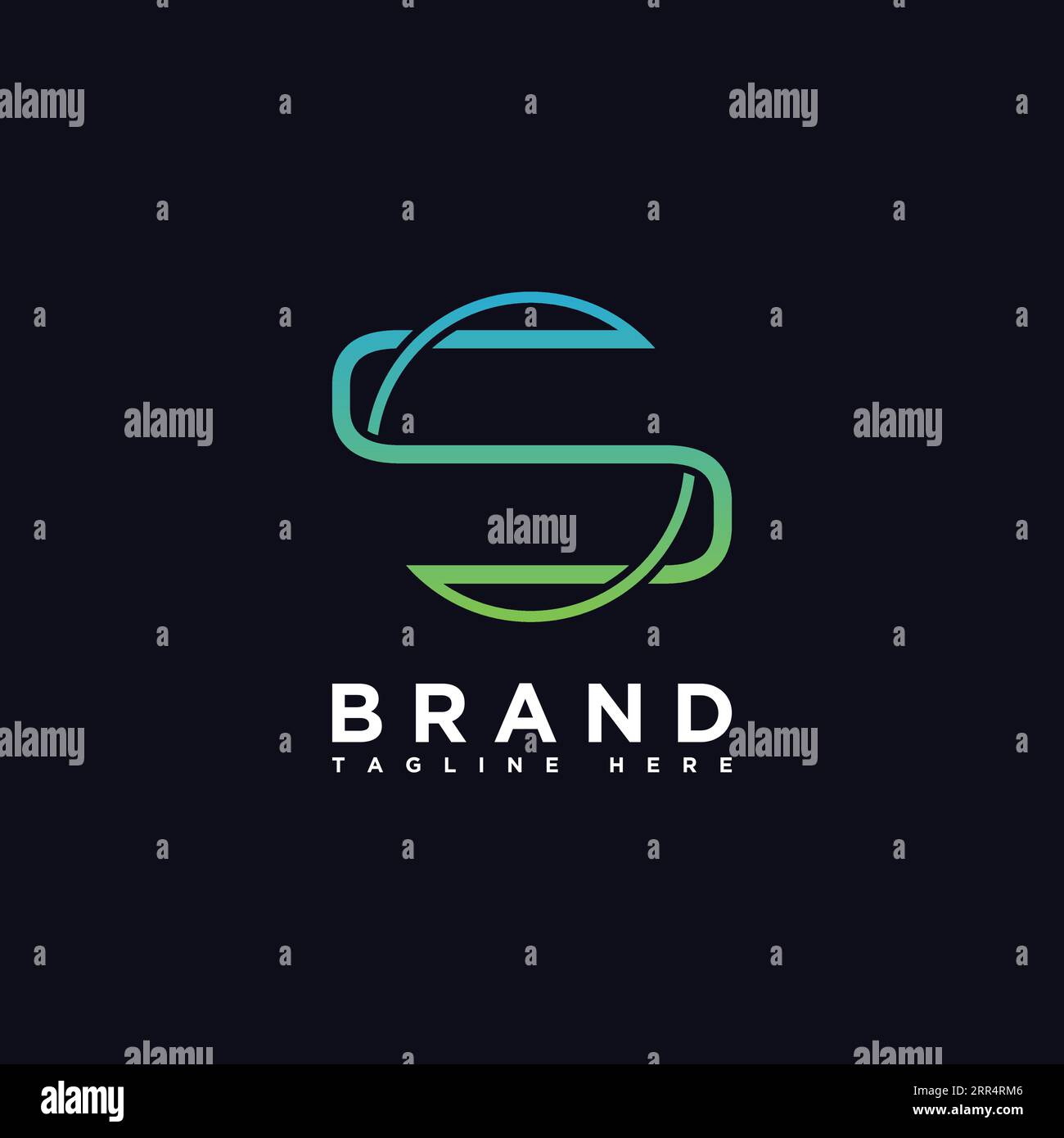Letter S logo design media corporate linear outline style. Vector ...