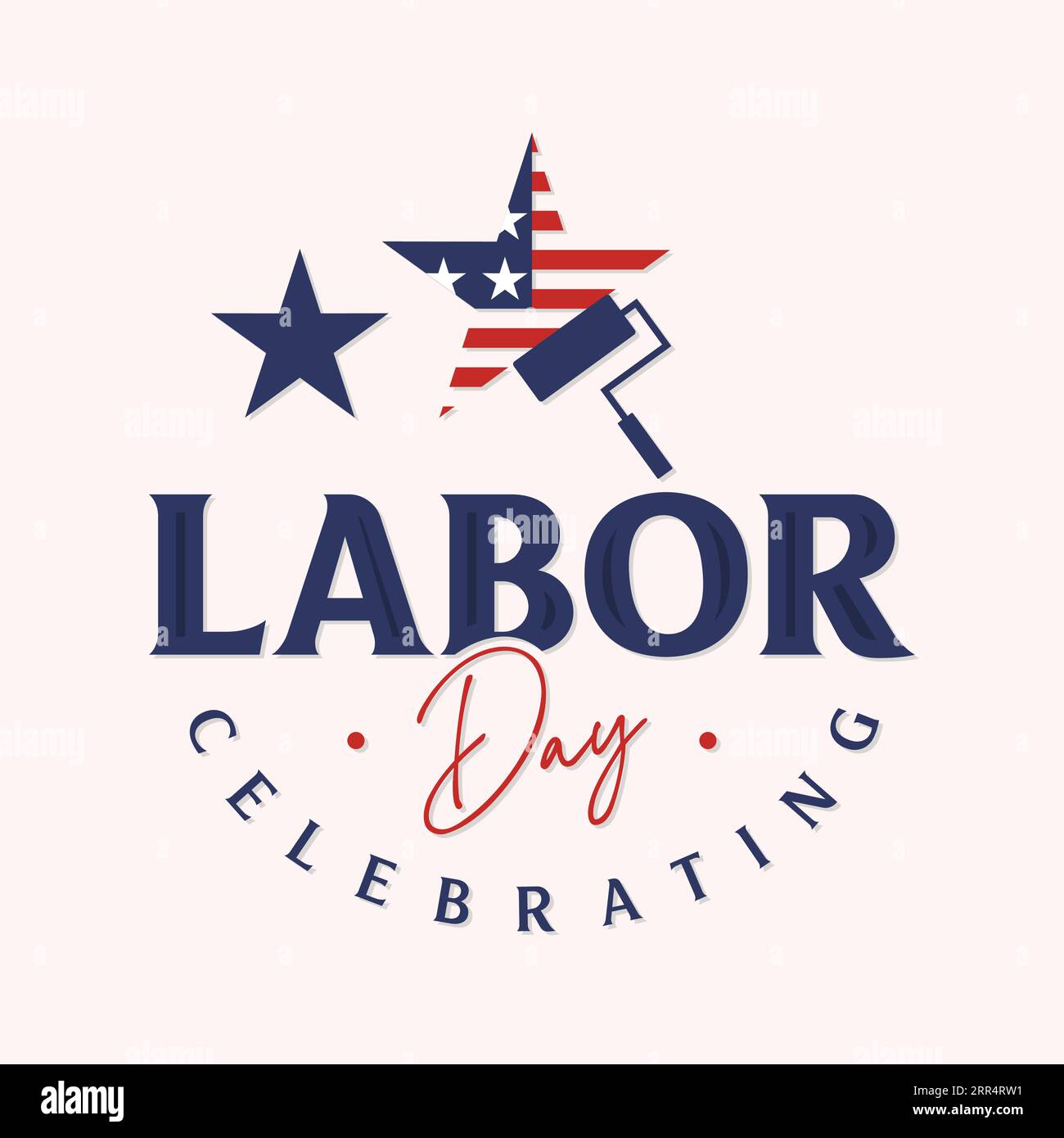Happy Labor Day Celebrating greeting card vintage lettering background ...