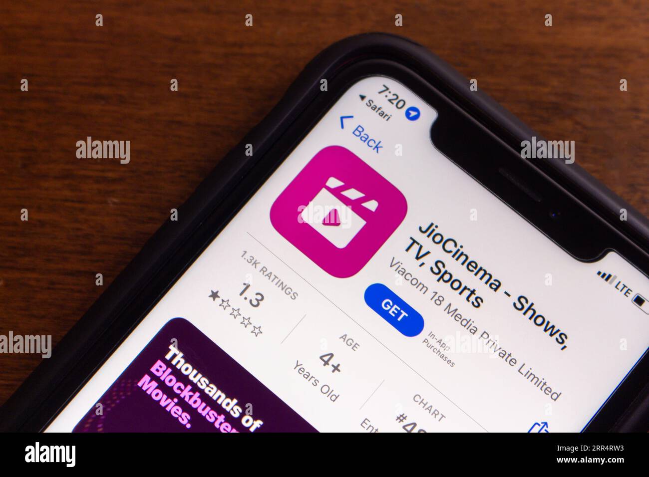 JioCinema app seen in App Store on iPhone. JioCinema, owned by Viacom18 ...