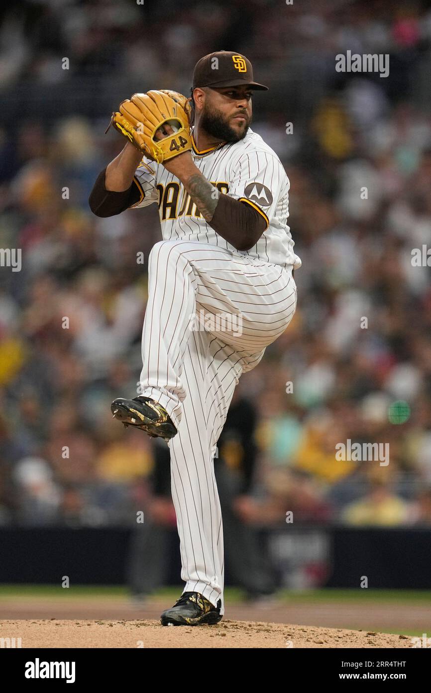 San Diego Padres starting pitcher Pedro Avila works against a ...