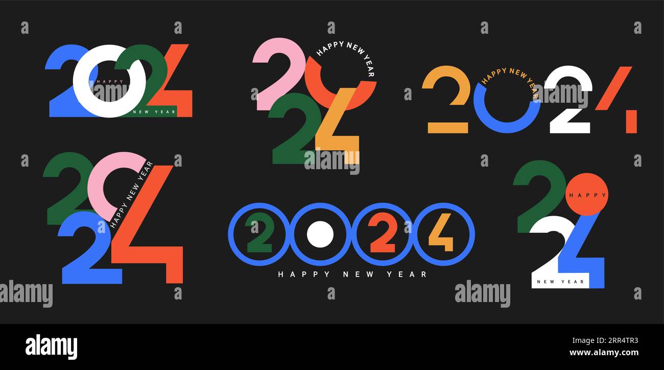 Set of 2024 numbers for new year holiday template Stock Vector Image ...