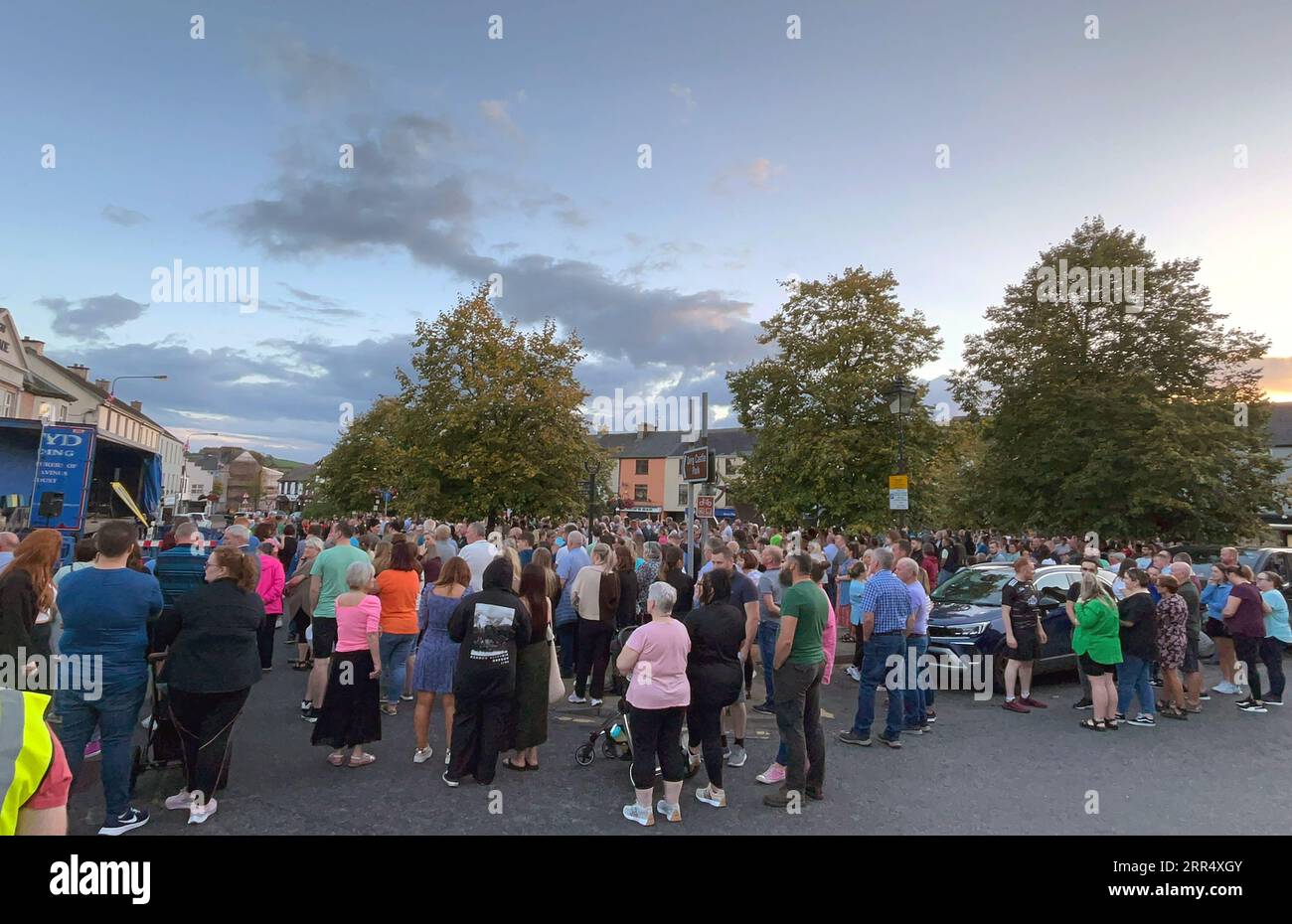 Hundreds of people gather to attend a vigil in Castlederg town square ...