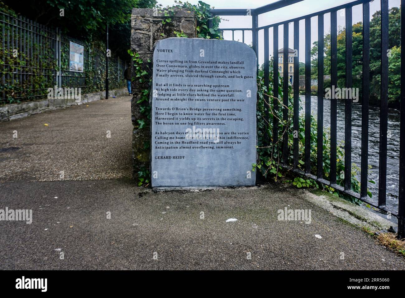 Vortex, a poem by Gerard Reidy displayed here on a plaque in Galway ...