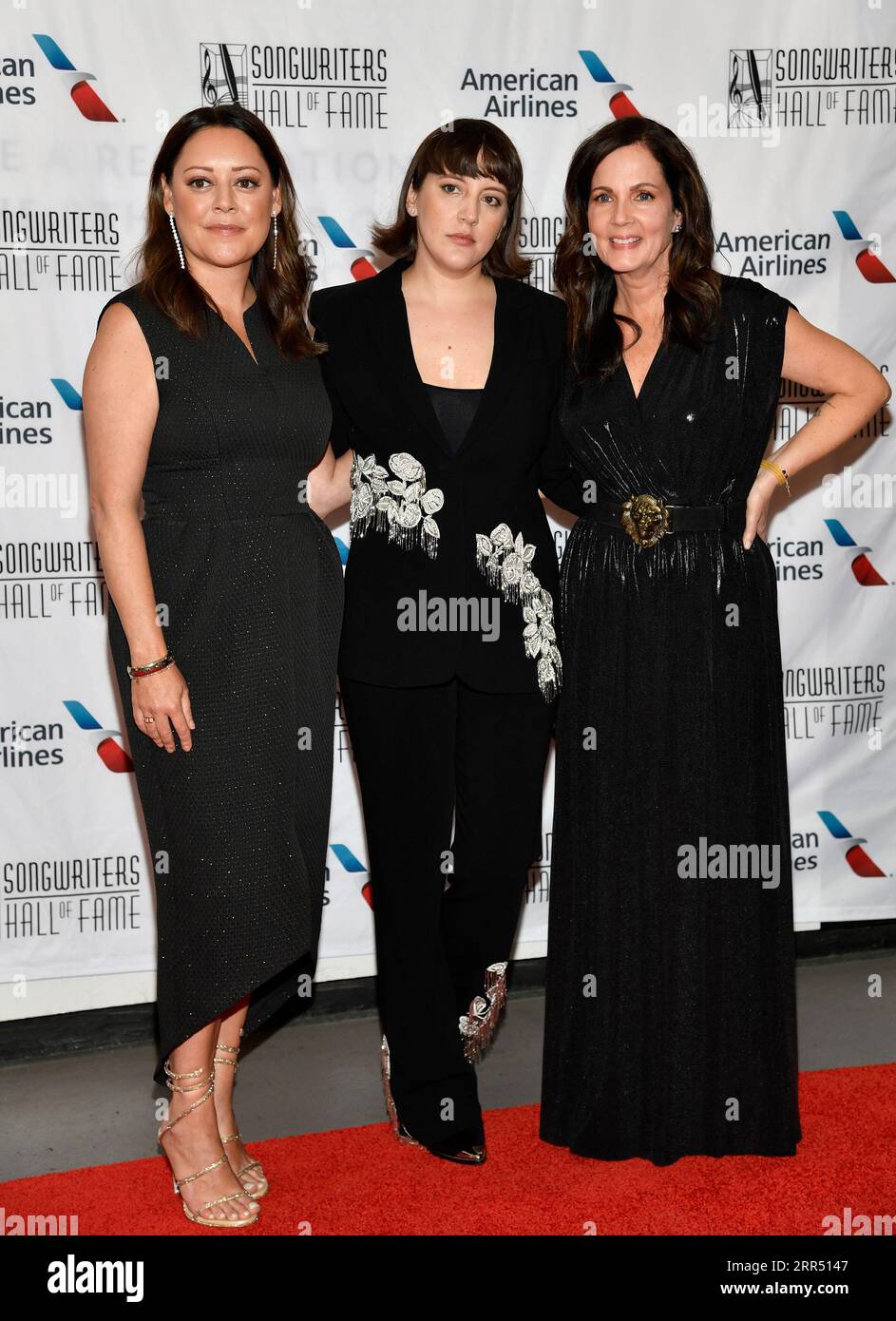 Hillary Lindsey, left, Caitlin Rose and Lori McKenna attend the 52nd ...