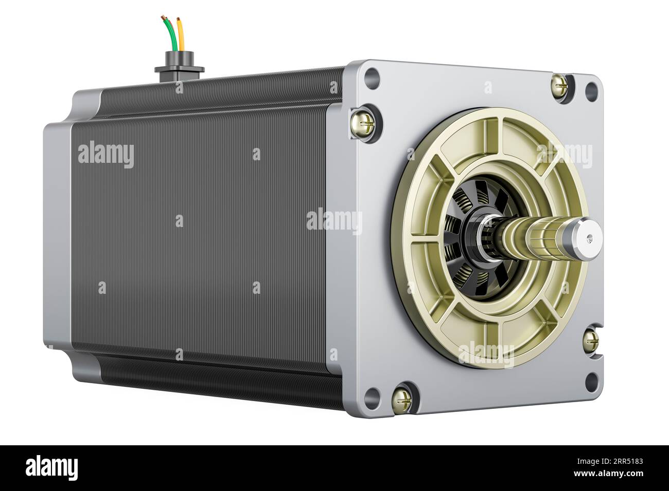 Stepper motor, step motor or stepping motor. 3D rendering isolated on ...
