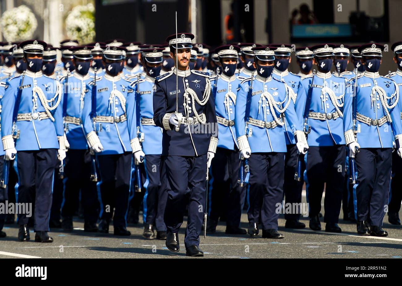 201219 -- DOHA, Dec. 19, 2020 -- Members of the Qatari armed forces ...