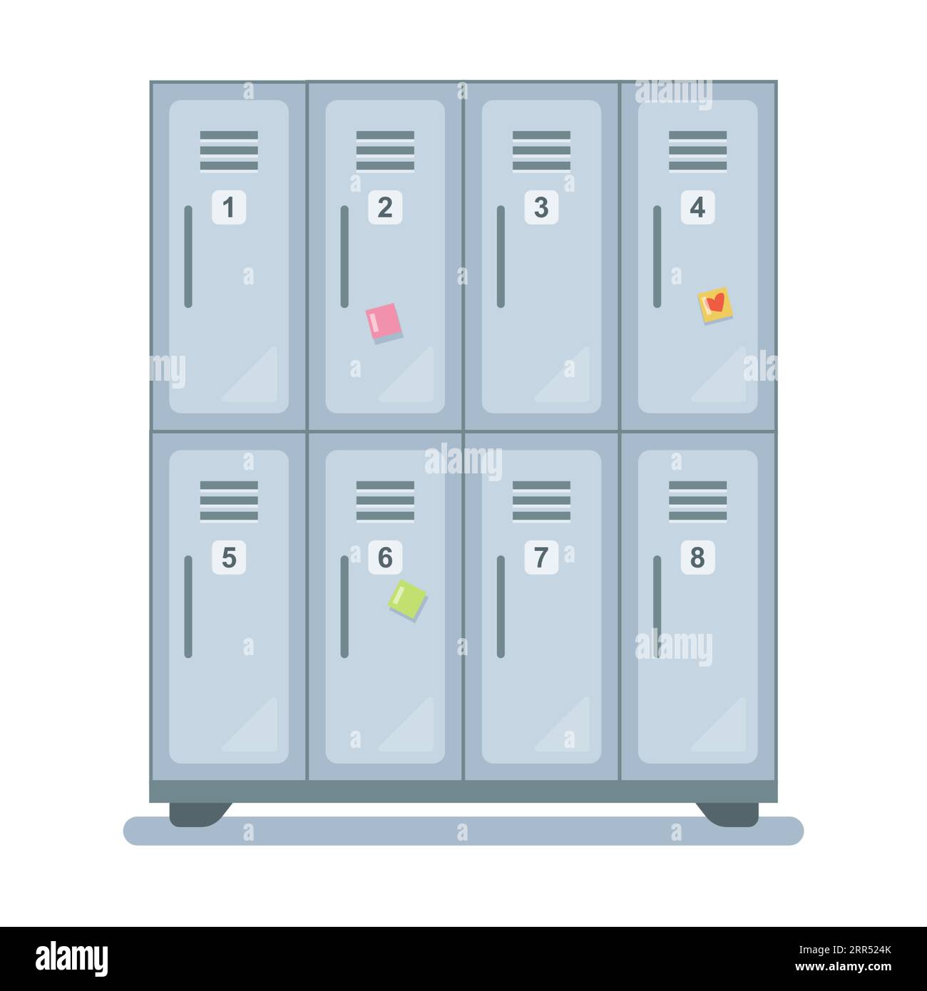 blue iron school locker. flat vector illustration Stock Vector Image ...
