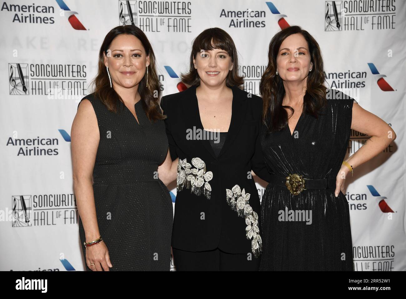 Hillary Lindsey, left, Caitlin Rose and Lori McKenna attend the 52nd ...