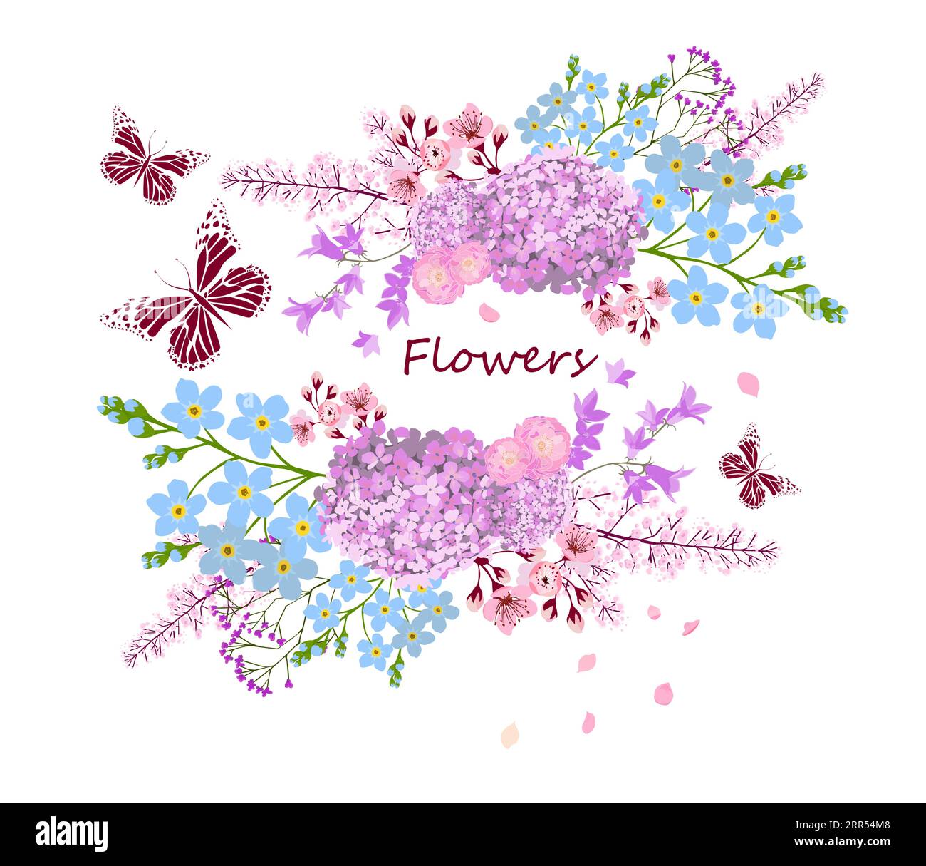 Floral abstraction. Flowers frame. Vector illustration Stock Vector ...