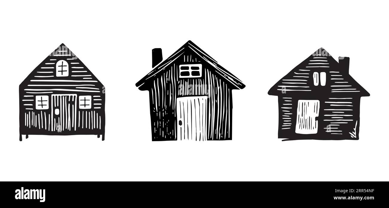 Group of whimsy beach houses for travel concept vector illustration ...