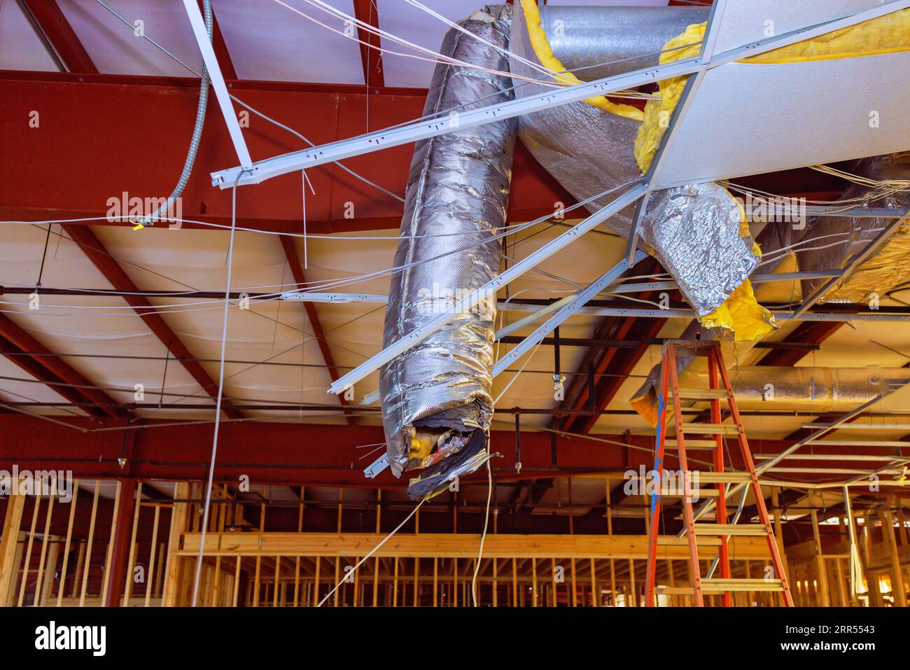 Complex construction of interior buildings requires execution of ceiling works along with old ...