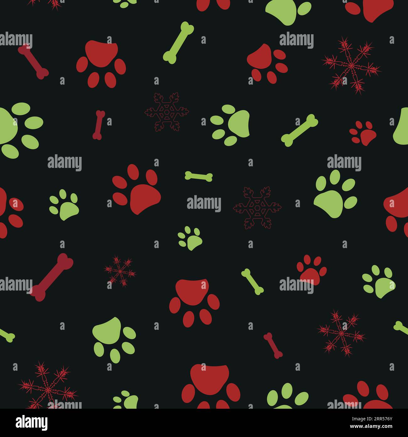 Christmas design seamless paw prints pattern 3 Stock Vector Image & Art ...