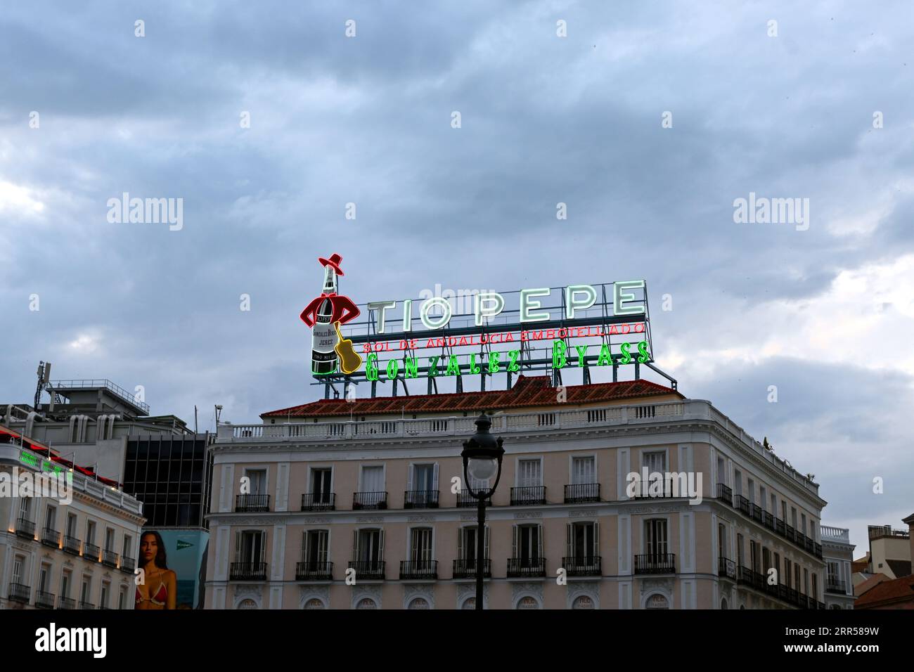The Tio Pepe neon sign in Puerta del Sol, Madrid, Spain – 21 May 2023 ...