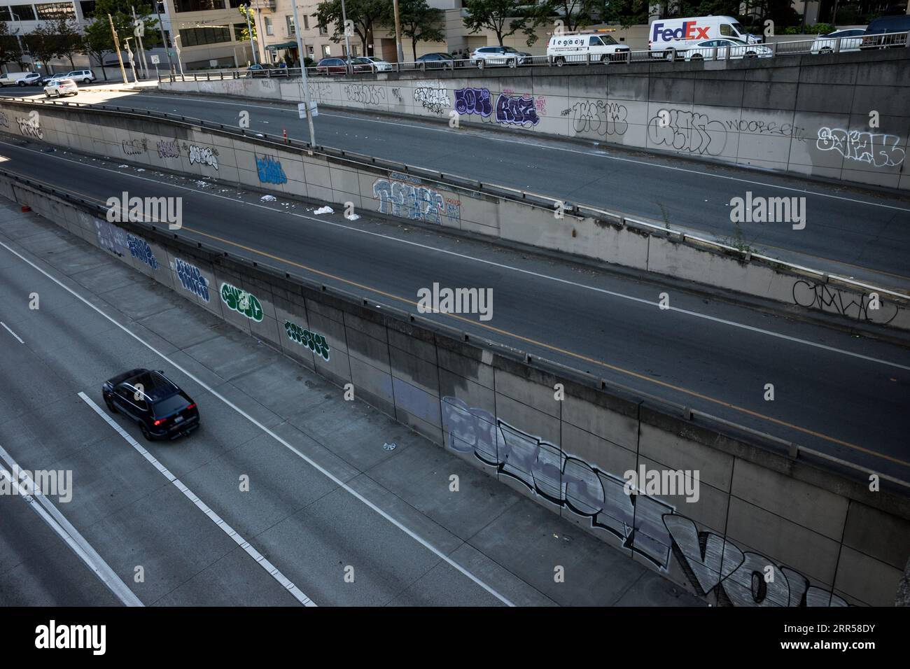Seattle, USA. 16th Aug, 2023. Seattle graffiti on Interstate 5 in ...