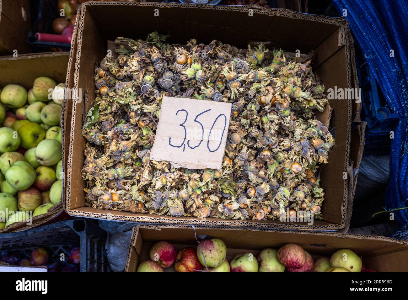 Hazelnuts in the shell at a market in Tbilisi, Georgia Stock Photo - Alamy
