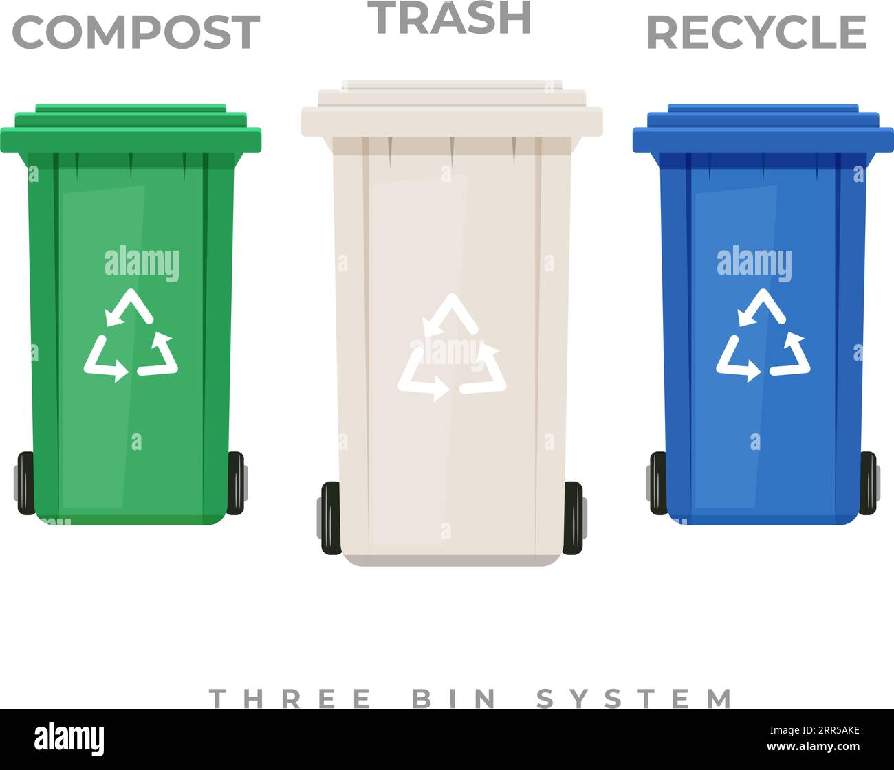 Waste Management - Three Color Bins - Icon as EPS 10 File Stock Vector ...