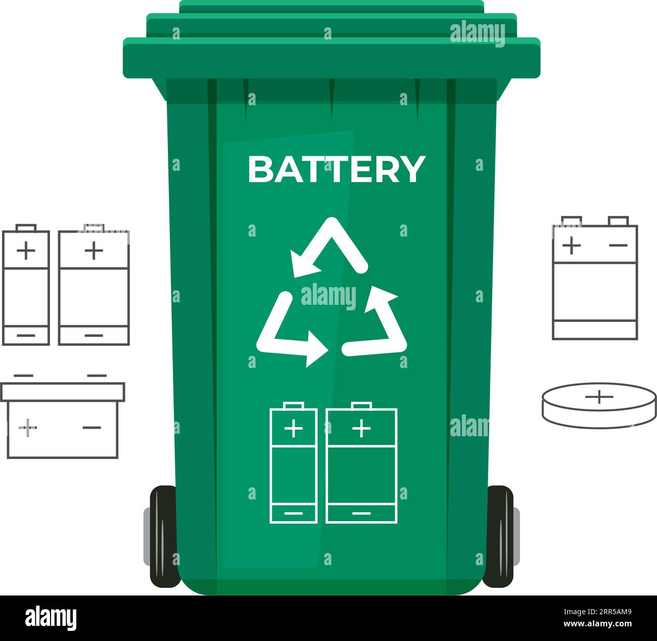 Waste Management - Battery Recycle Bin - Icon as EPS 10 File Stock ...