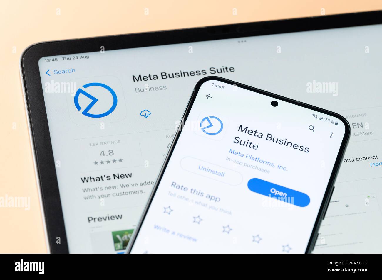 New York, USA - August 24, 2023: Meta Business suite app on Ipados and ...