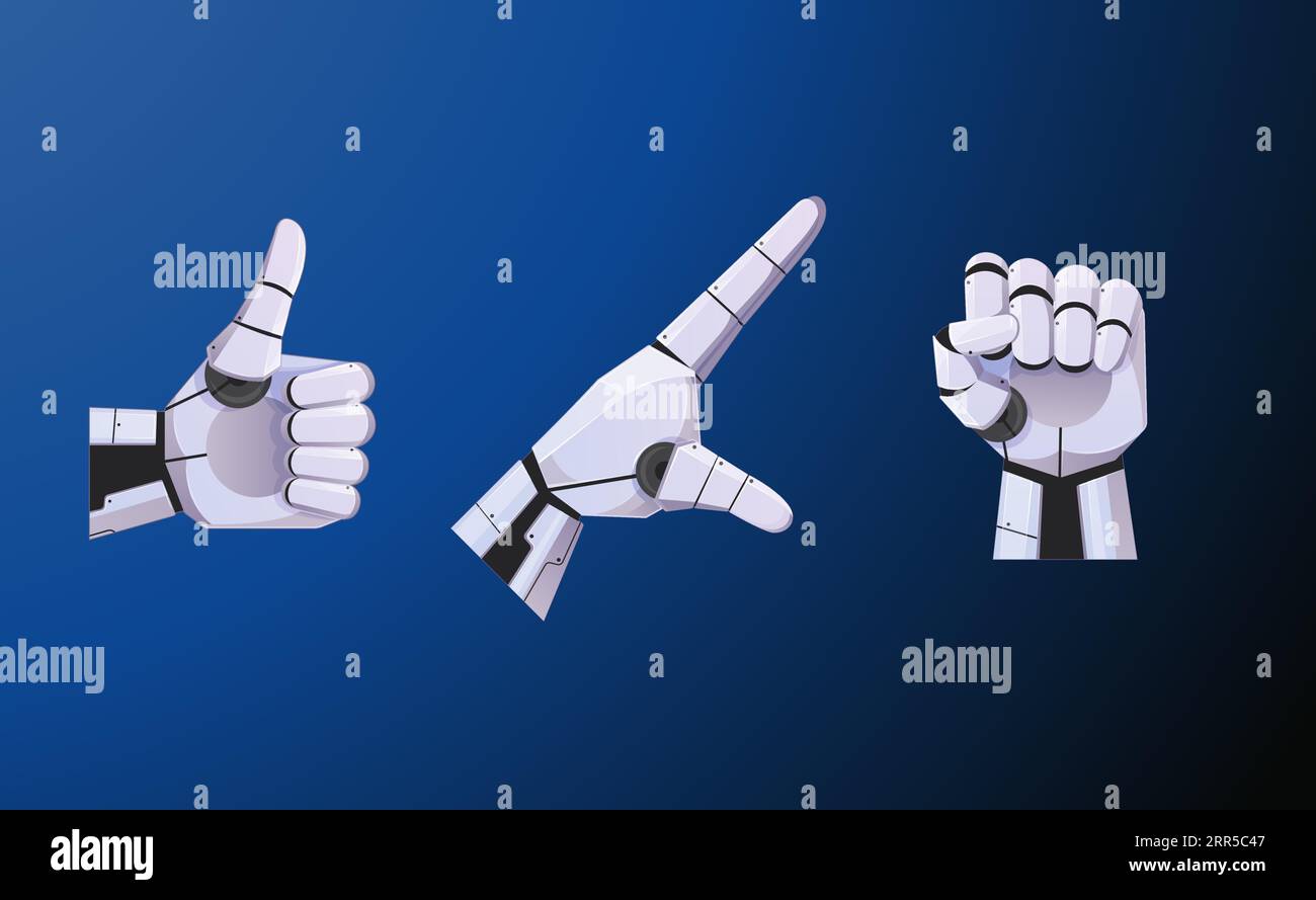 Robotic Hand - Gesture Set - Illustration as EPS 10 File Stock Vector ...