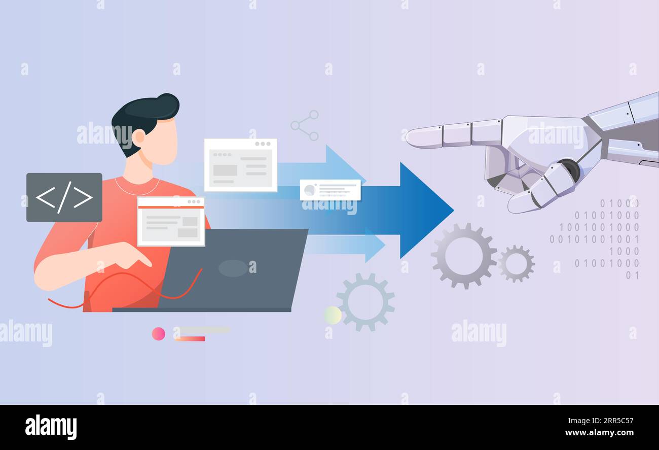 Automation Impact on Software Development Process - Illustration as EPS ...