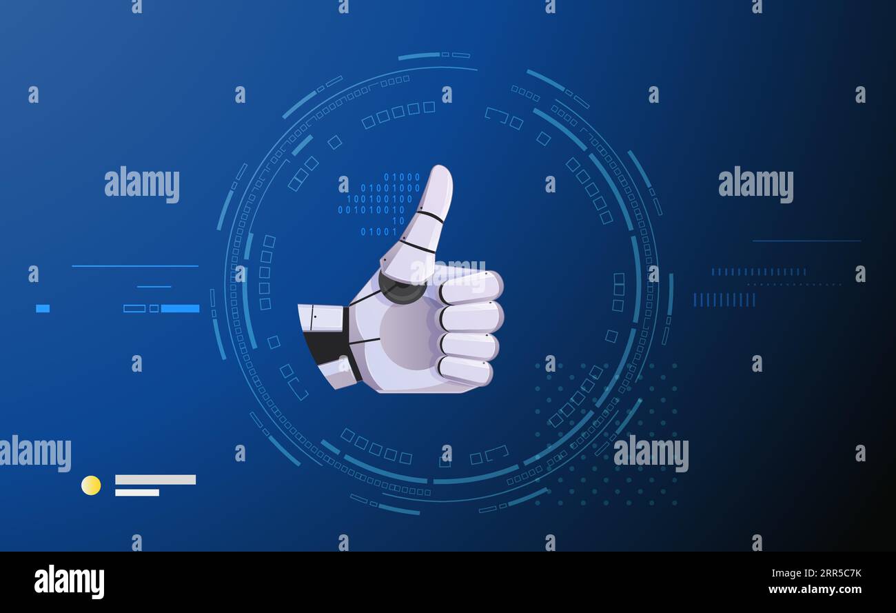 Robotic Hand - Thumbs up Gesture - Like - Illustration as EPS 10 File ...