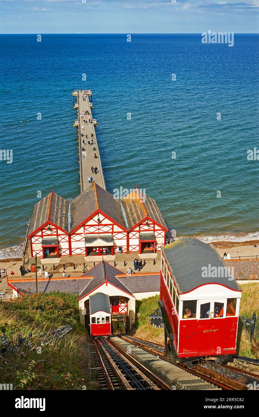 Saltburn Cliff Lift is a water powered funicular railway linking the ...