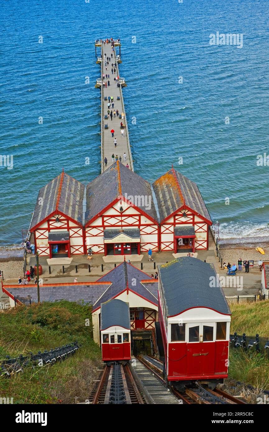 Saltburn Cliff Lift is a water powered funicular railway linking the ...