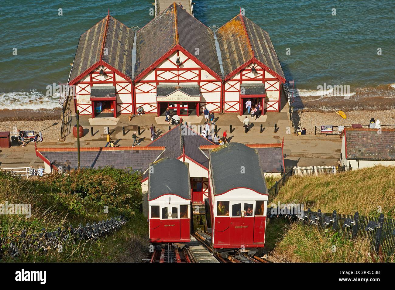 Saltburn Cliff Lift is a water powered funicular railway linking the ...