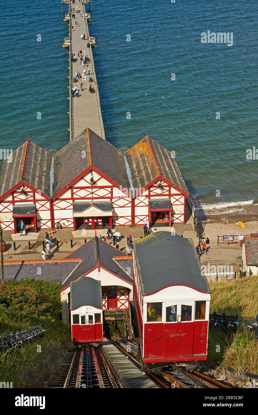 Saltburn Cliff Lift is a water powered funicular railway linking the ...