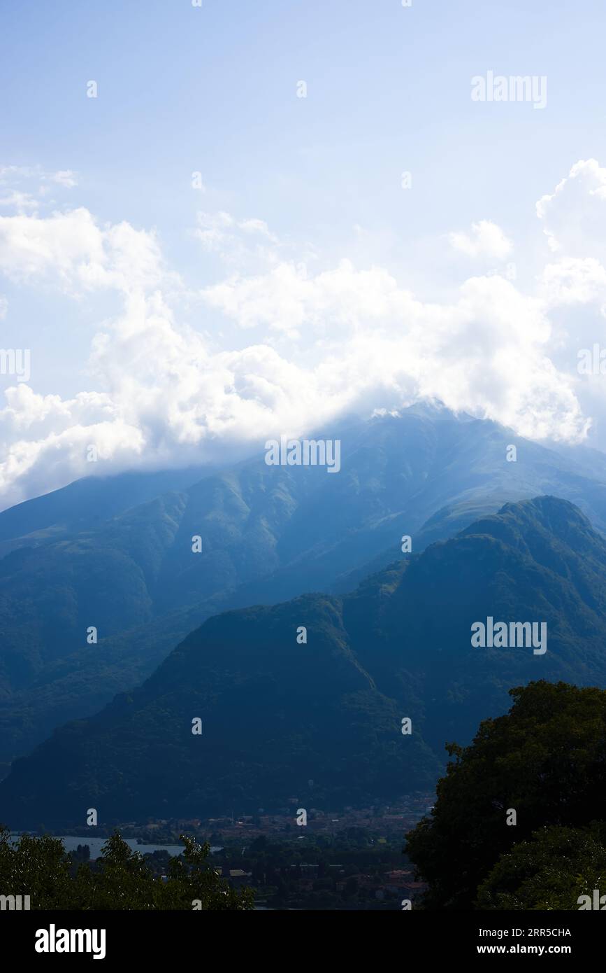 Mountain ranges near Lake Como in Italy. Northern part of Italy ...