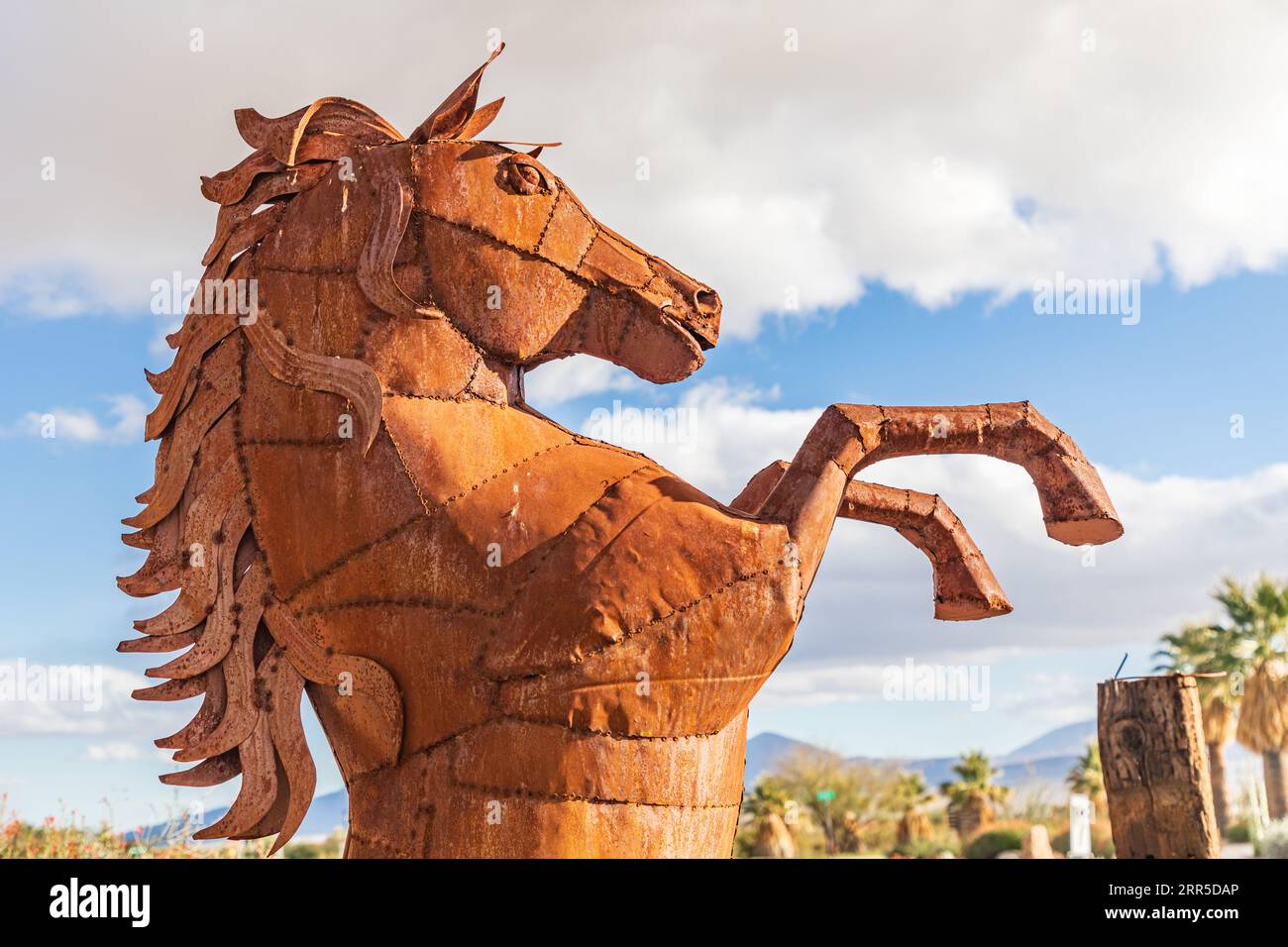 Borrego Springs, California, USA. February 10, 2019. Welded steel ...