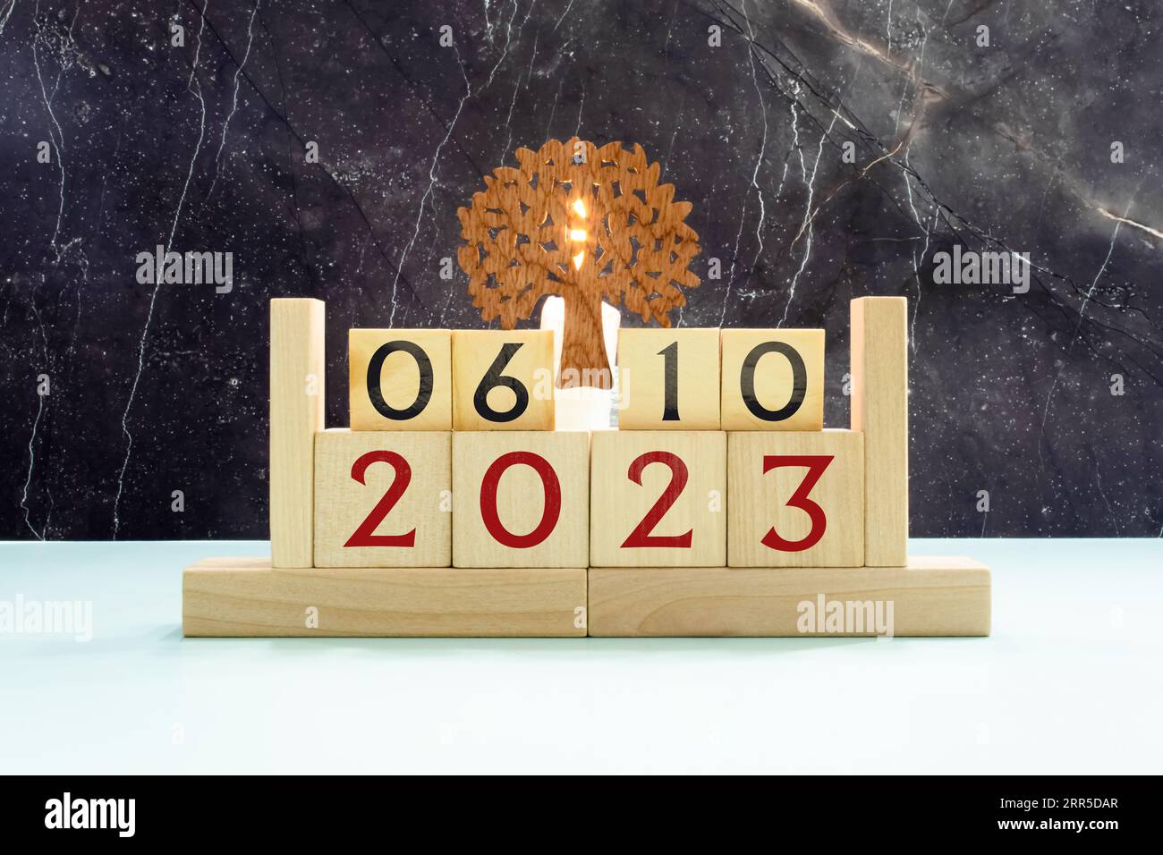 06 October text with blackboard background for calendar. And October is ...