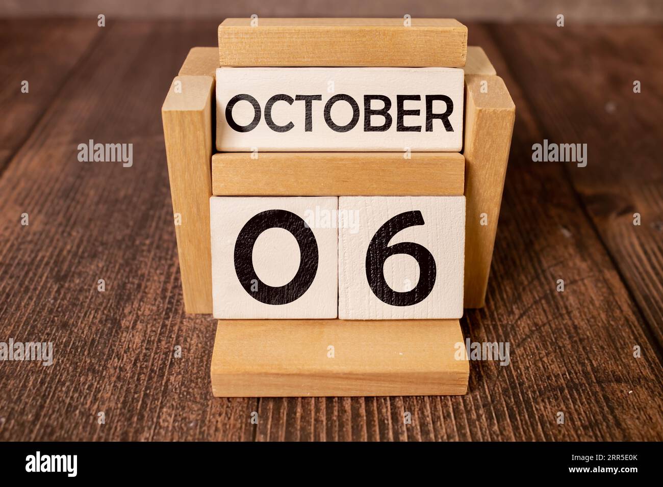 06 October text with blackboard background for calendar. And October is ...