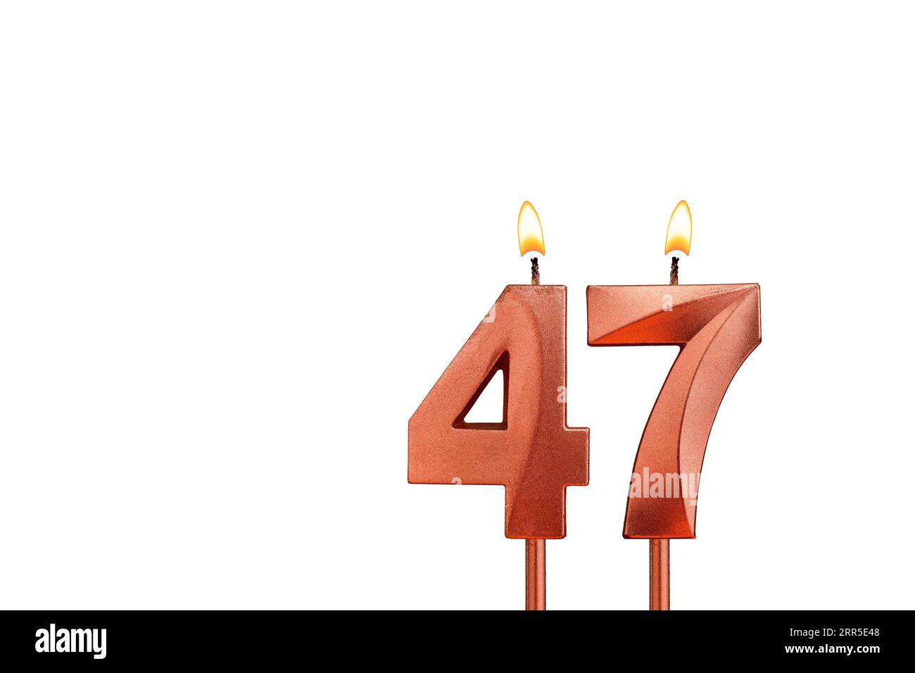 Birthday candle number 47 on white background Stock Photo - Alamy