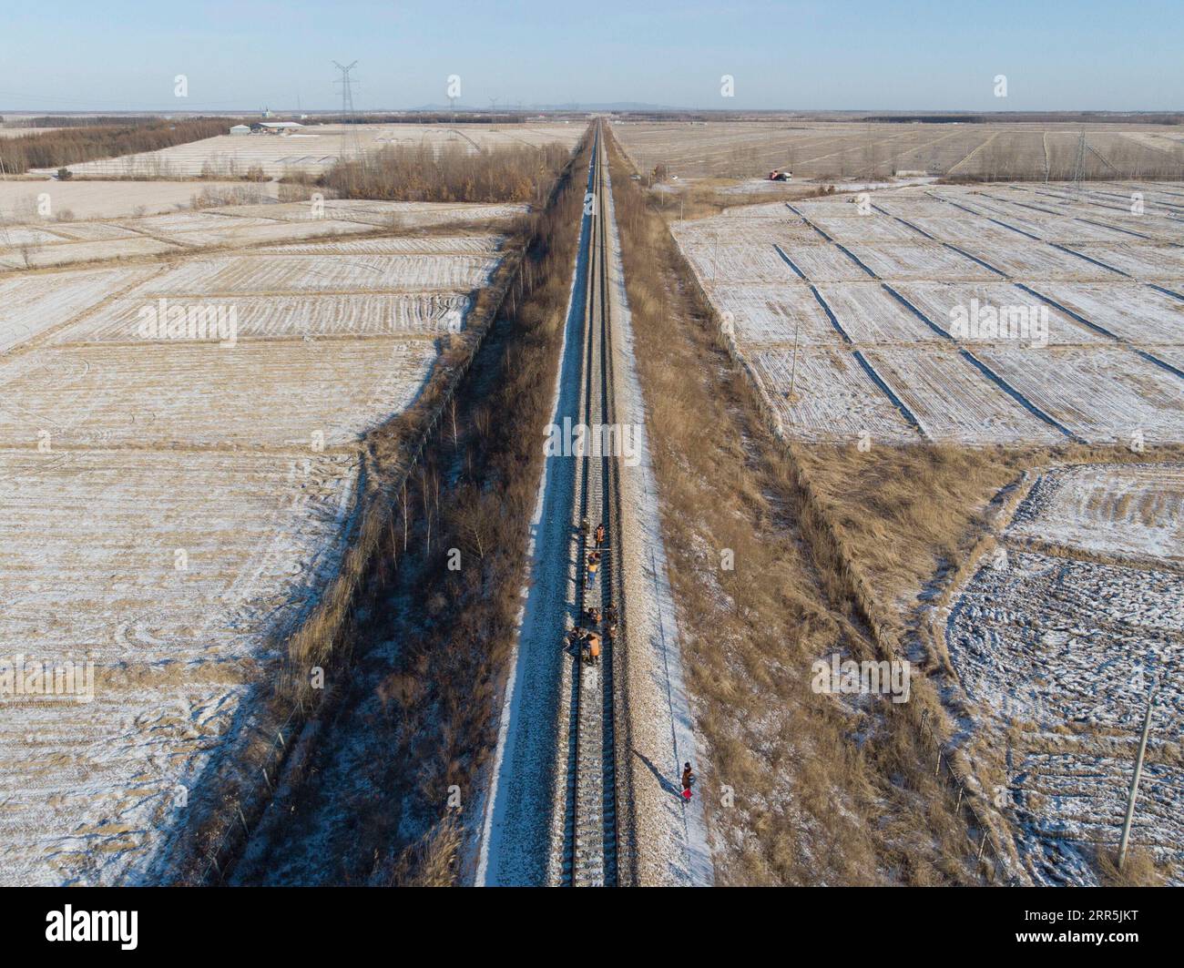 210109 -- FUYUAN, Jan. 9, 2021 -- Aerial photo shows Wang Xudong and ...