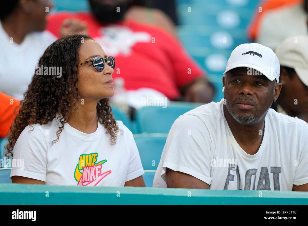 Former MLB player Ken Griffey Jr., right, and his wife Melissa watch ...